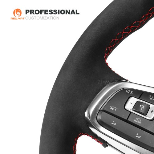 Custom Leather Suede Car Steering Wheel Cover for VW Golf GTI 7 Golf R ...