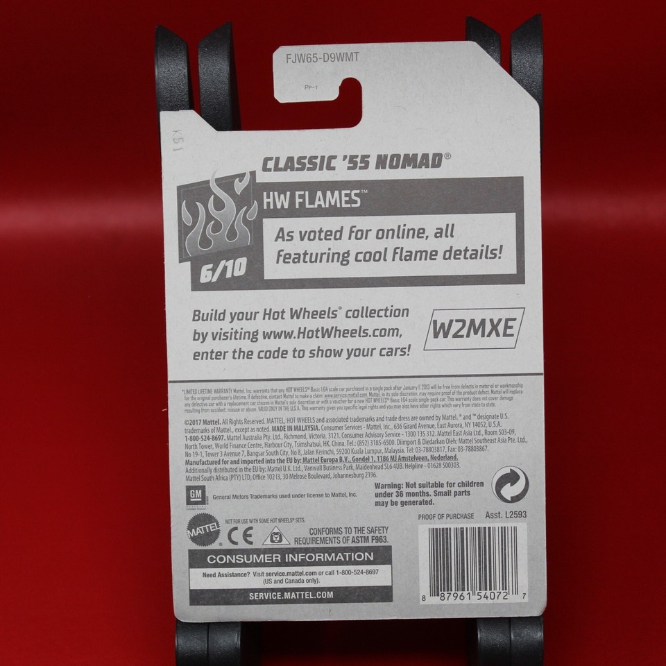 2018 Hot Wheels #146 Classic '55 Nomad Blue HW Flames 1:64 NIP 5sp | eBay
