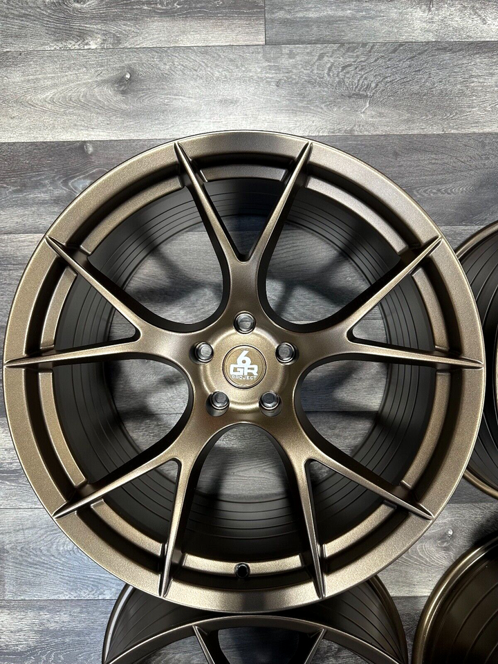 20'' Project 6GR 10 Custom Satin Bronze Staggered Concave Wheels Shelby ...