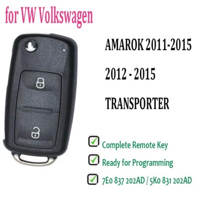 Complete Remote Transponder Key Fob for VW Volkswagen AMAROK 2011-2015 ...