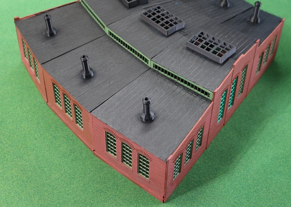 HO Scale Built-Up 3 Stall Engine Shed Roundhouse Building | eBay