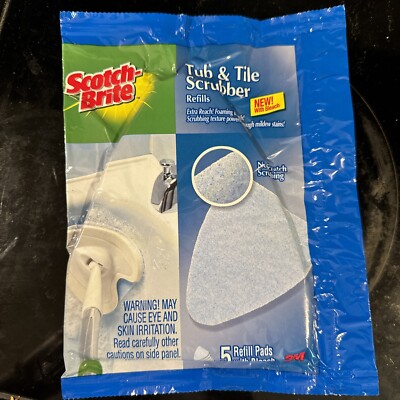 Scotch Brite Tub & Tile Scrubber With Bleach Refill Pads 5 Count NEW | eBay