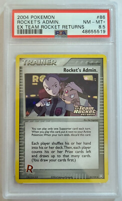 Pokémon ROCKET'S ADMIN Trainer 86/109 Reverse Holo EX Team Rocket ...