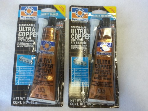 2x PERMATEX Ultra Copper Sensor Safe High-Temp RTV Silicone Gasket ...