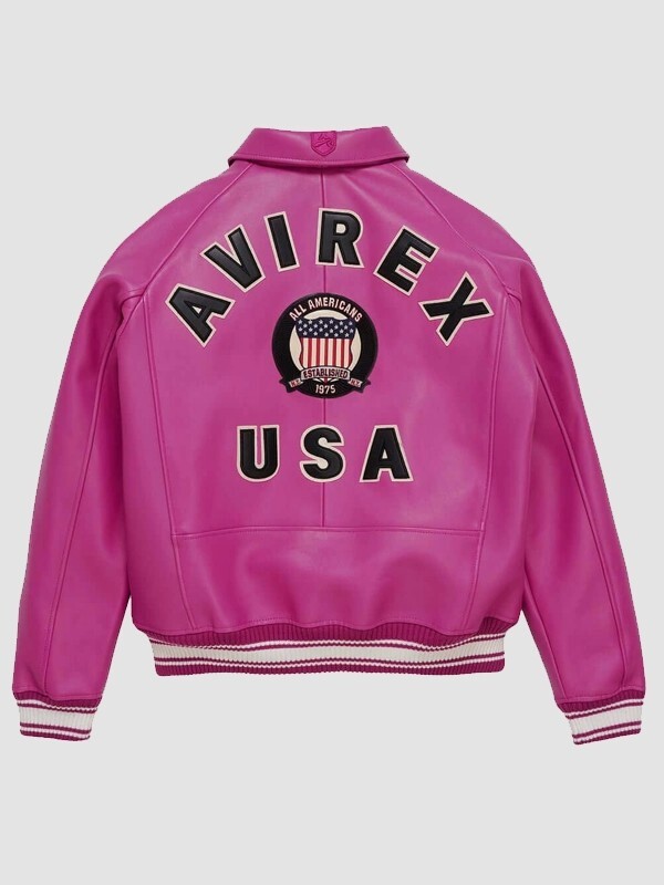 Men Avirex Pink Color Real Bomber American Flight Jacket Faux Leather ...