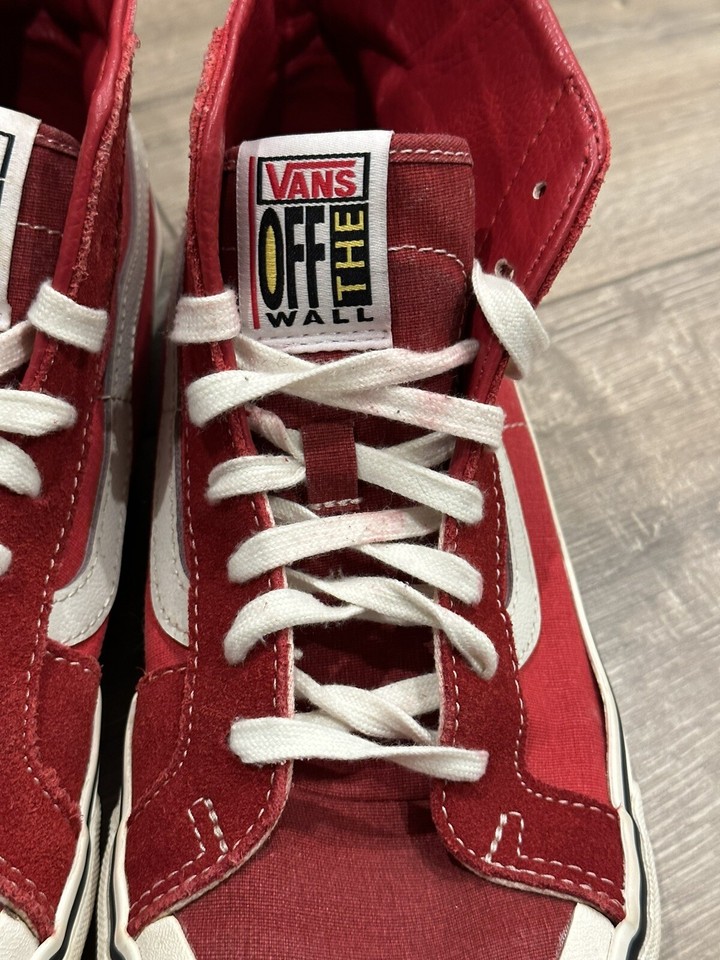 VANS Off The Wall High Tops Skateboarding Shoes 9M 10.5W Red White ...