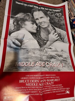 1980 MIDDLE AGE CRAZY vintage movie poster Bruce Dern Ann-Margret Sid ...