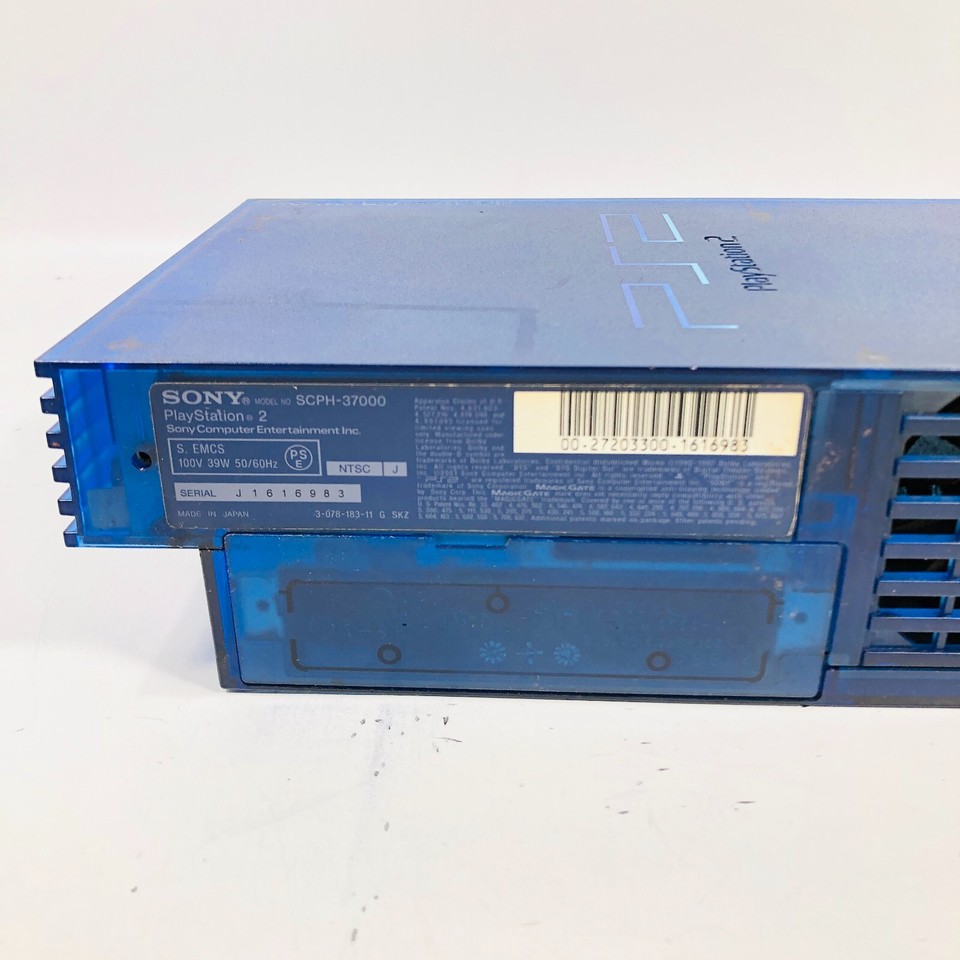 [EX+3] Sony PlayStation 2 PS2 Ocean Blue Console only SCPH 37000 OB ...