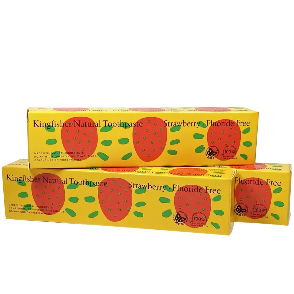 Kingfisher Childrens Fluoride Free Strawberry Toothpaste 100ml (Pack of ...