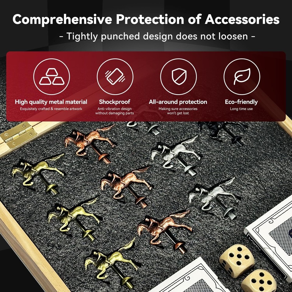 Large 23 inches Horse Racing Board Game with 11 Luxury Metal Horses | eBay