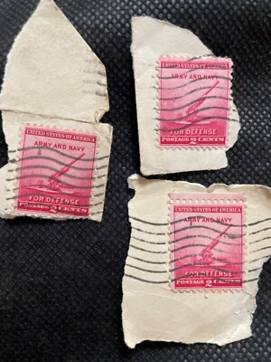 Vtg US Postage Stamp Army and Navy For Defense Two Cents 2c Red | eBay