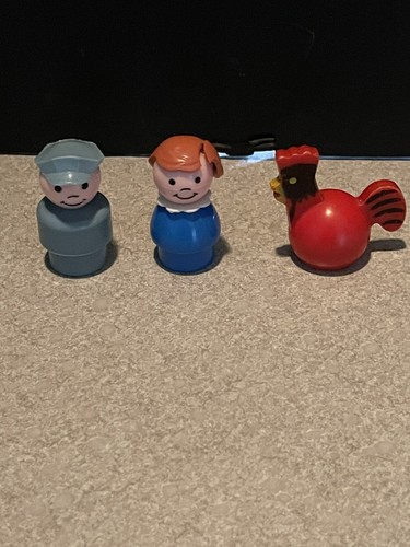 Vintage Fisher Price Little People Farm Chicken, Postman And Girl | eBay