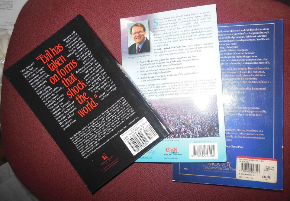 Lot of 3 Christian Books Signed Reinhard Bonnke Howard Hendricks Ravi ...