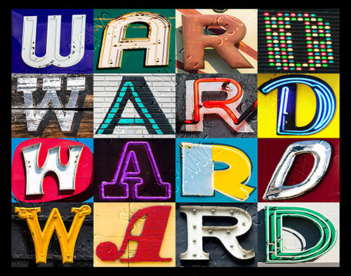 WARD Name Poster featuring photos of actual sign letters | eBay