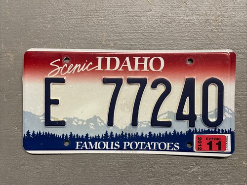 VINTAGE IDAHO LICENSE PLATE FAMOUS POTATOES 🥔 EMBOSSED E-77240 2012 ...