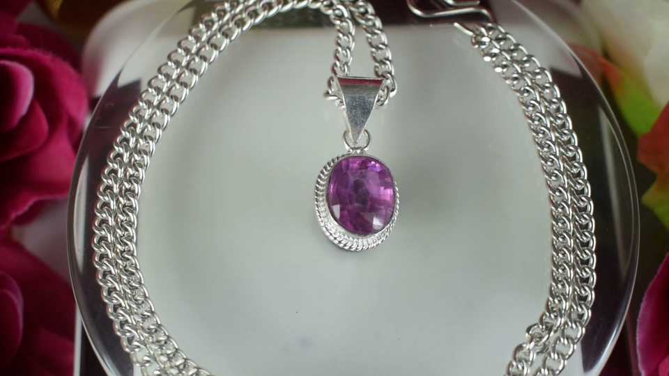 Natural Pink Morganite 12.15 Ct Oval Gemstone Certified Men's Pendant ...