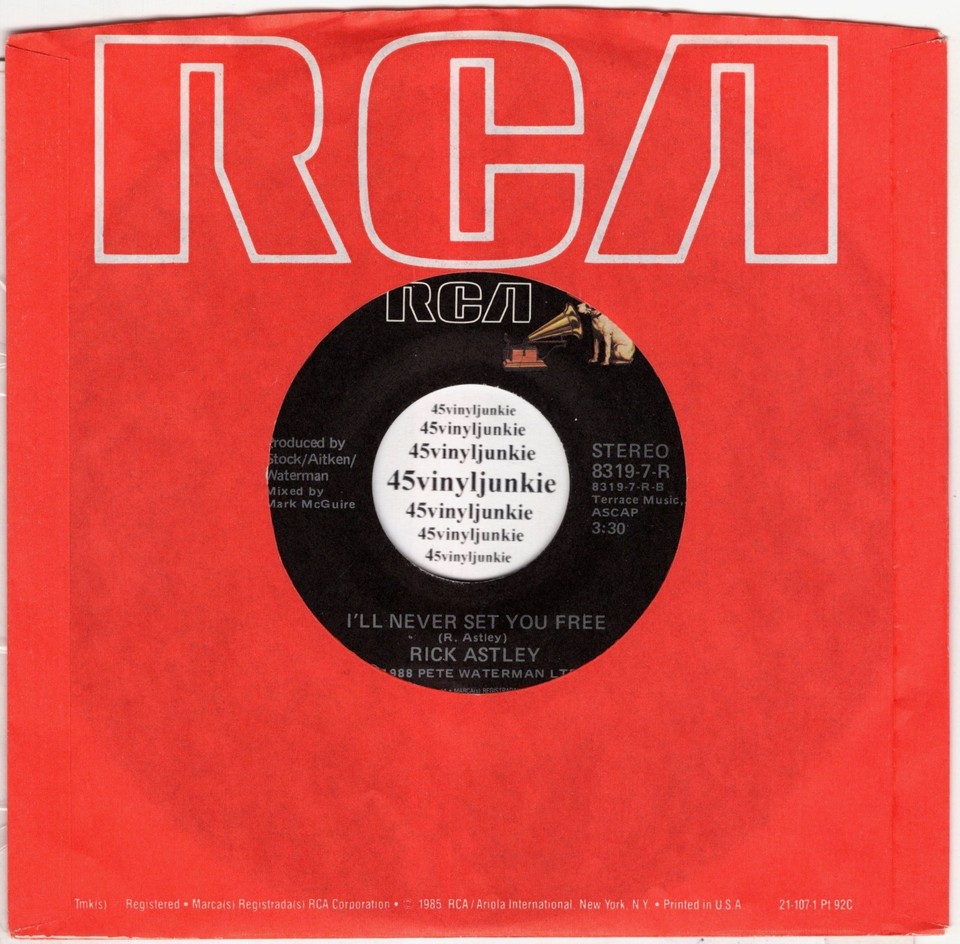 Rick Astley NM 45 rpm "Together Forever" on RCA Records | eBay