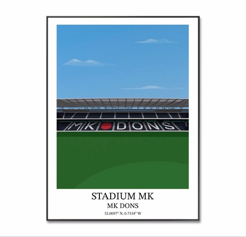 MK Dons Football Poster, Stadium MK Poster, Milton Keynes Dons Print ...