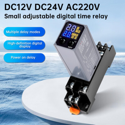DC 12V 24V AC 220V Adjustable Digital Timer Relay Cycle Time Control ...