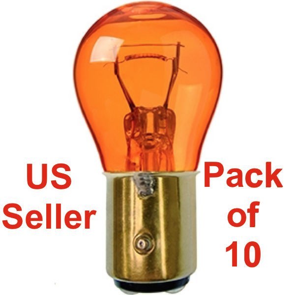 (Pack of 10) 1157NA Natural Amber Light Bulb Auto Car Miniature Lamp ...