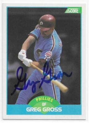 GREG GROSS Autographed Signed 1989 Score card Philadelphia Phillies COA ...