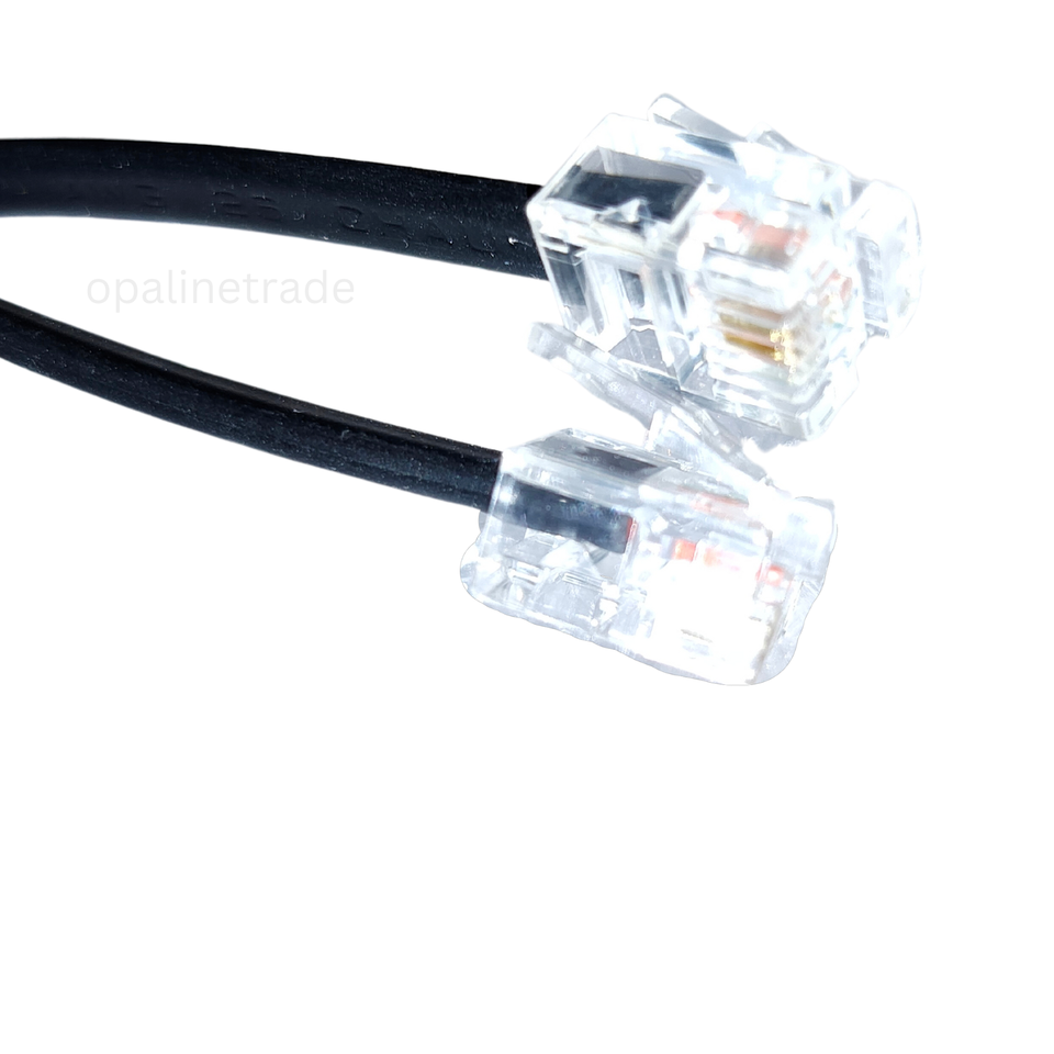 Black 7ft Telephone Modular Line Cord Phone Cable Extension Wire RJ11 ...