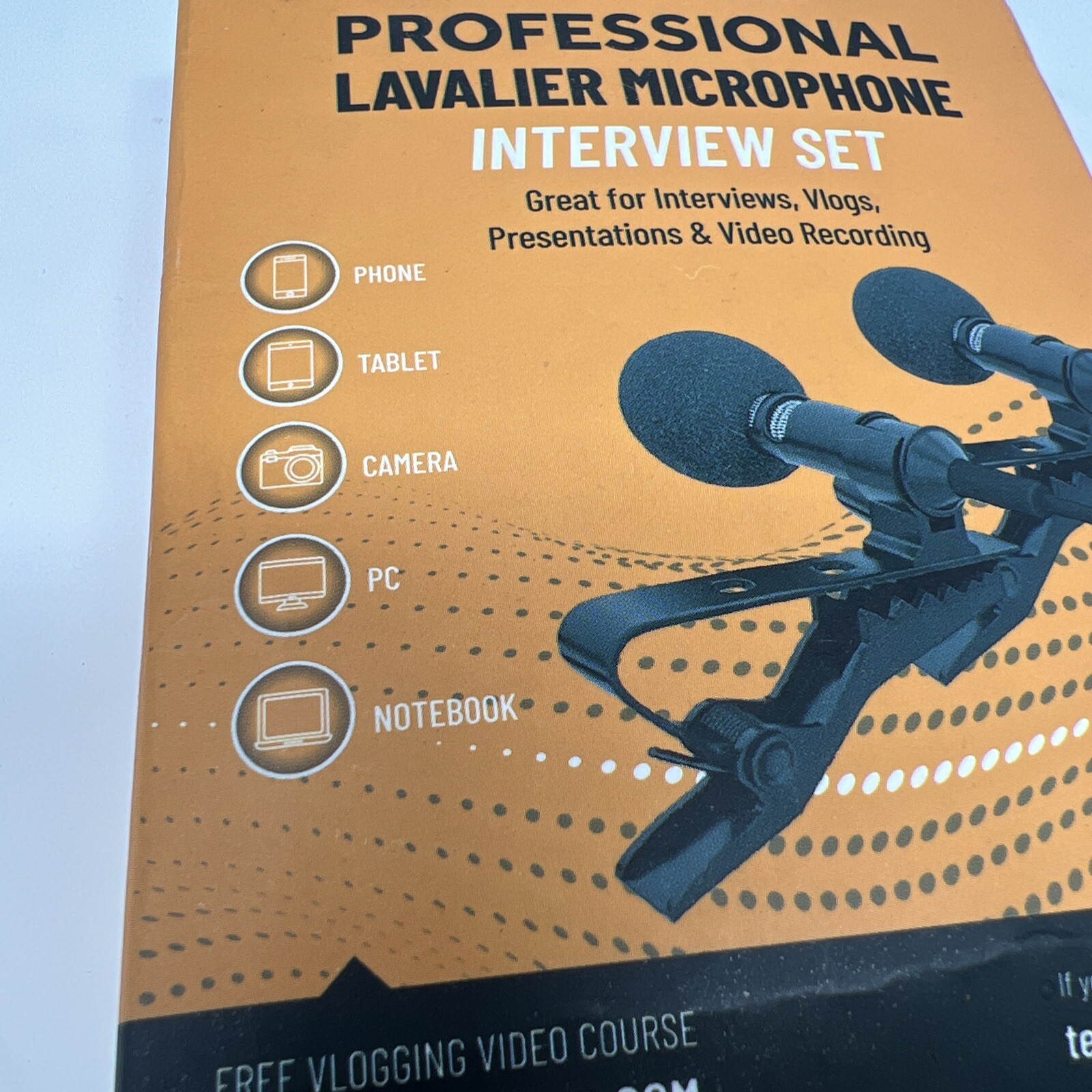 Professional 2 Pack Lavalier Microphone Interview Set For Wireless ...