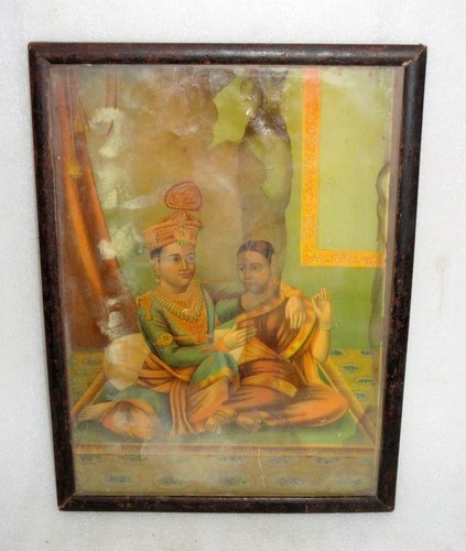 Vintage Old Collectible Ravi Varma Press King And Queen Love Making ...