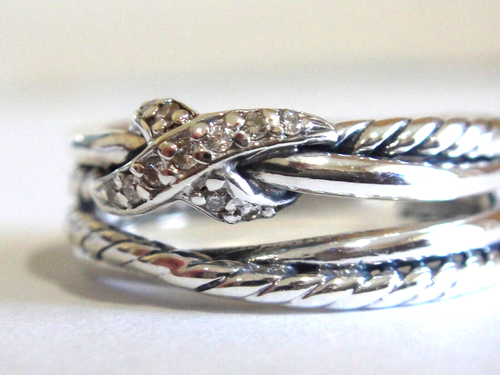 DAVID YURMAN SS CROSSOVER X DIAMOND RING | eBay