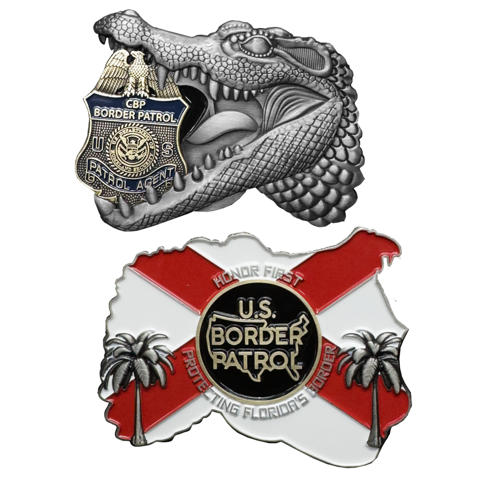 EL15-9 Border Patrol Agent Alligator Alcatraz Challenge Coin Florida ...