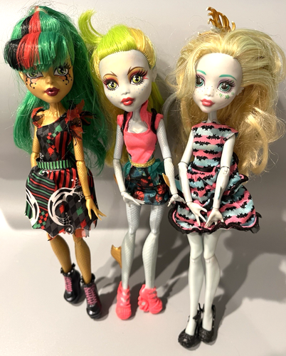 Monster High 3 Doll Lot Fusions Lagoonafire G2 Lagoona Blue G1 Jinafire ...