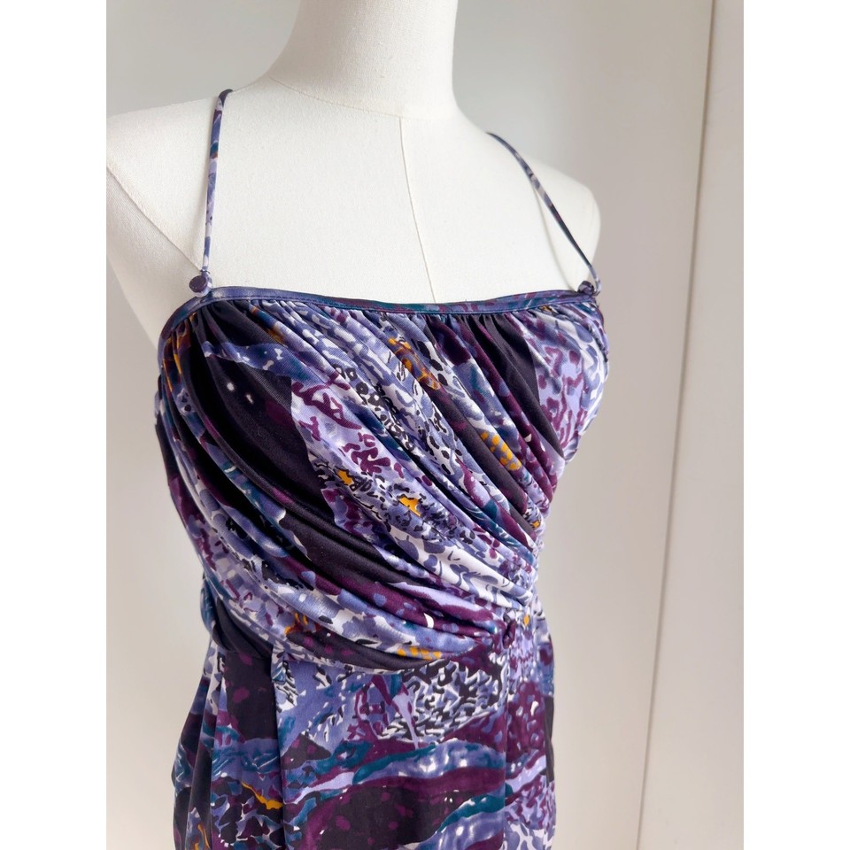 Y2K Catherine Malandrino Designer Dress Abstract Purple Print Size ...