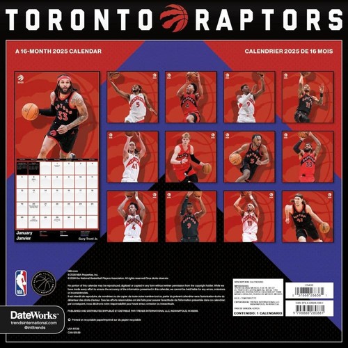 Trends International, NBA Toronto Raptors 2025 Wall Calendar | eBay