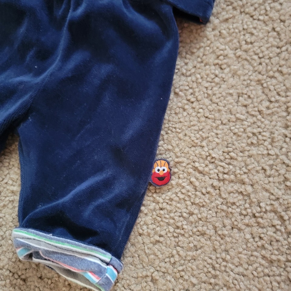 Vintage Sesame Street Elmo Baby Boy Clothes SZ 0-3M Embroidered Outfit ...