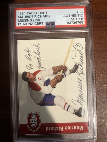 MAURICE RICHARD 1994 Parkhurst #65 Signed Autograph Auto PSA/DNA ...