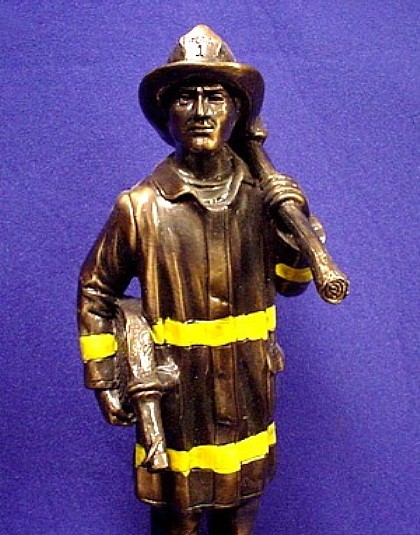 12" Fireman ~ REAL Bronze METAL Finished ~ Statue, Figurine | eBay