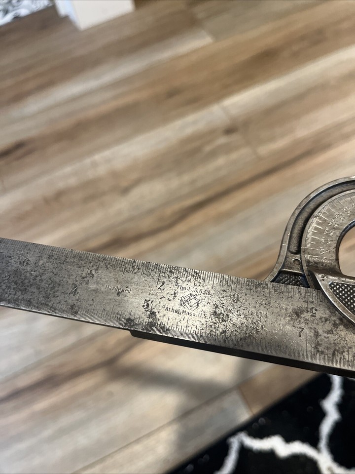 L.S. STARRETT NO. 12 COMBINATION PROTRACTOR SQUARE C/W 12" 4R GRAD ...