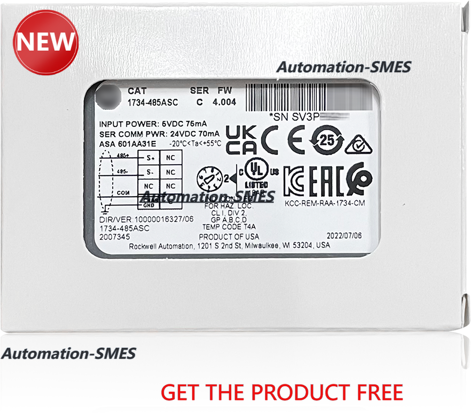 New 1734-485ASC Interface Module,POINT I/O,ASCII Input,1 Channel,Full ...