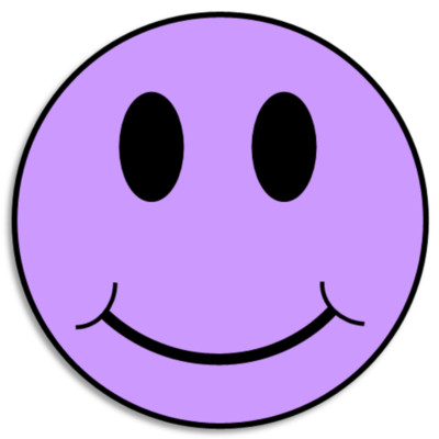 Light Purple Smiley Face - 10 Pack Circle Stickers 3 Inch - Smile Happy ...