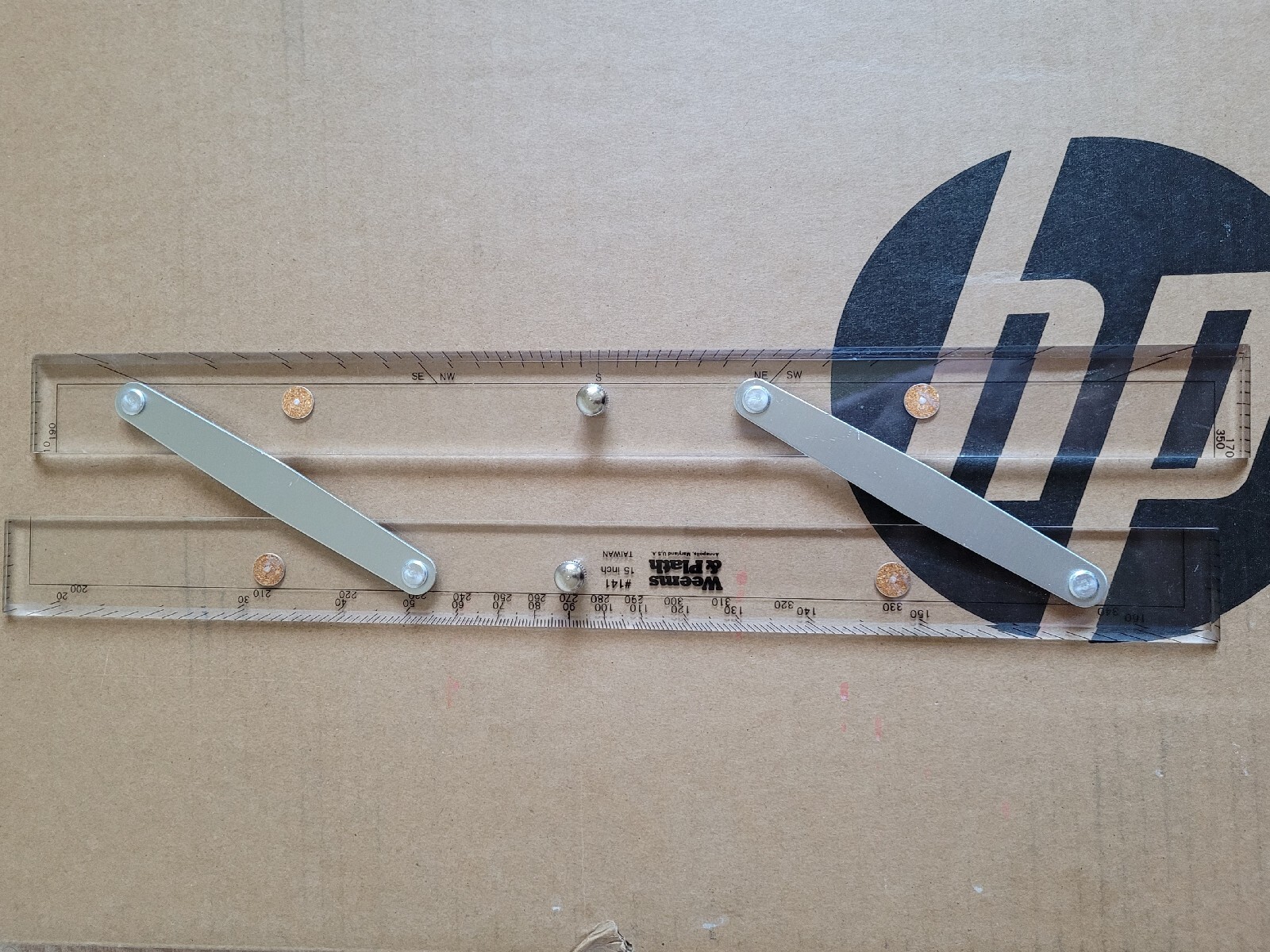 Weems & Plath Marine Navigation Parallel Ruler #141 (Aluminum Arms, 15 ...