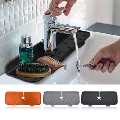 new SINK FAUCET MAT Kitchen Protector Splash Guard Silicone Drying Tray ...