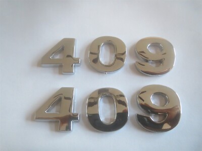 CHEVROLET 409 ENGINE ID FENDER HOOD SCOOP QUARTER TRUNK EMBLEMS NEW SET ...