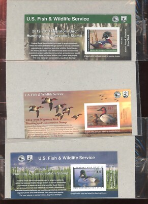 2012-13 2013-14 2014-15~$15 US FISH & WILDLIFE SCV. DUCK STAMPS~MHN ...