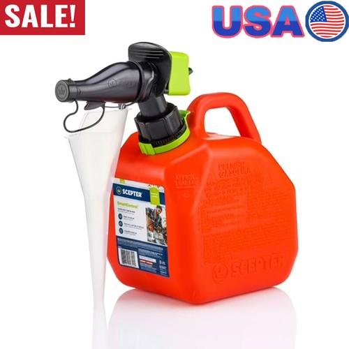 1 Gal Gas Can SmartControl Funnel Red Fuel Container Fast Fills Without ...