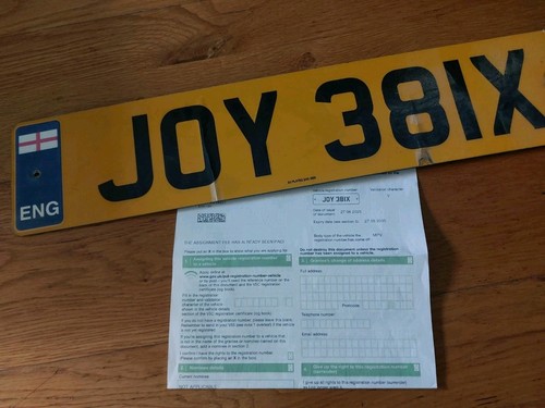 JOY 381X Cherished Number Plate on Retention Certificate | eBay UK