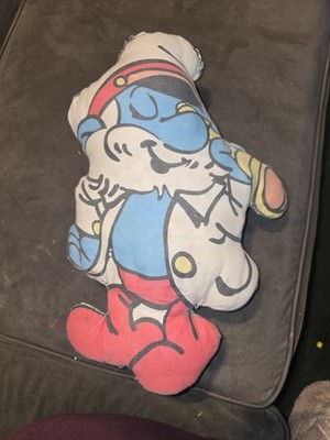 Vintage Papa Smurf as Captain - Smurfs Plush Stuffed Pillow Doll Peyo ...