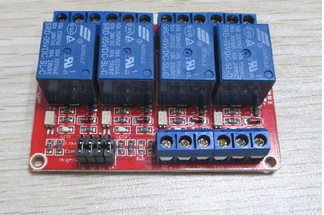DC 12V 4-Channel 4-CH Relay Module with Optocoupler H/L Level Triger ...