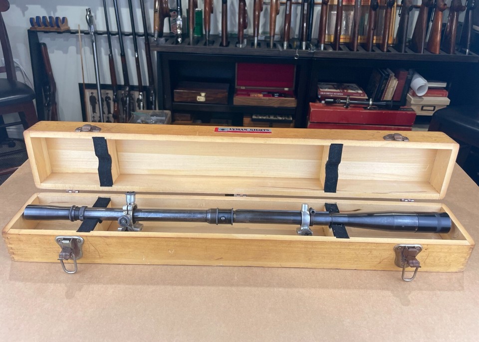 J.W. Fecker Target Rifle Scope with Rings - Crosshair Reticle in Lyman ...