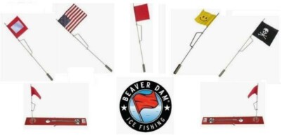 REPLACEMENT BEAVER DAM ARCTIC FISHERMAN ICE FISHING TIP-UP FLAG CHOICE ...