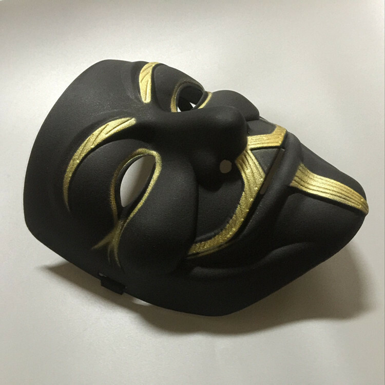 2 Pack V for Vendetta Matte Finish Polishing Black Hacker Mask ...